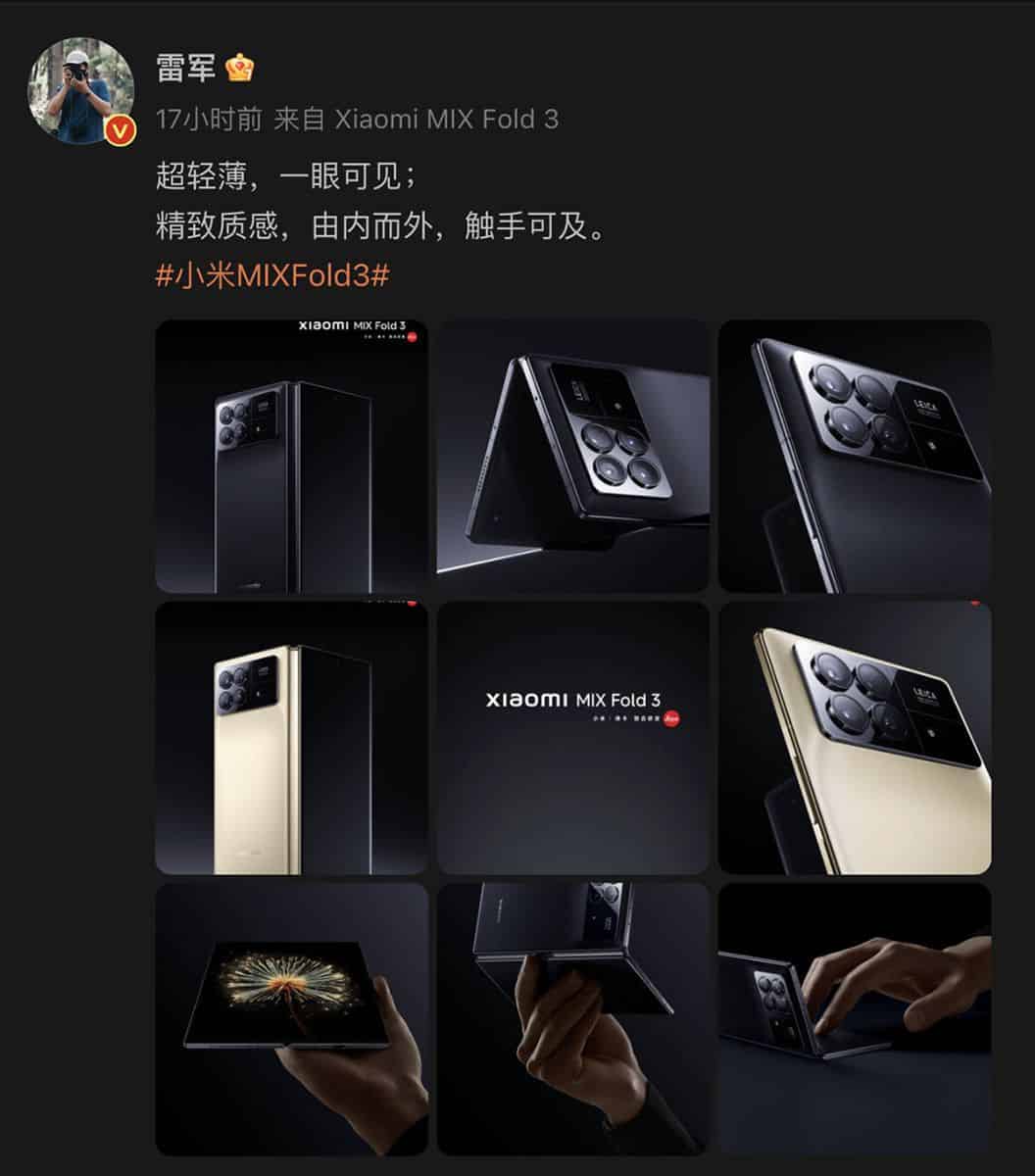 確認下週一面世、雷軍曝光 Xiaomi MIX FOLD3 機身外觀！ - MobileMagazine